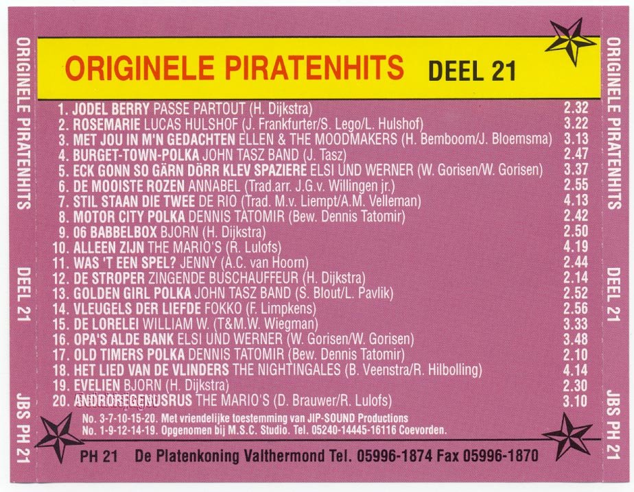 Piraten CD Deel 21 : Back | CD Covers | Cover Century | Over 1.000.000 ...